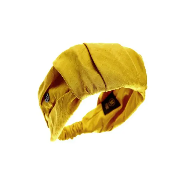 SIBI HATS Khalima Yellow Silk Shantung Headwrap - Orange