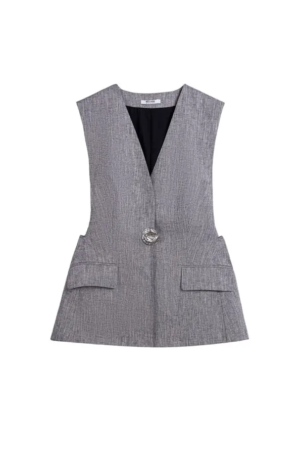 NOCTURNE Tailored Button-front Vest