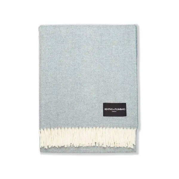 HEATING & PLUMBING LONDON Daydreams Merino Lambswool Throw - Blue