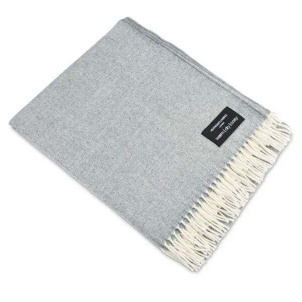 HEATING & PLUMBING LONDON Daydreams Merino Lambswool Throw - Grey