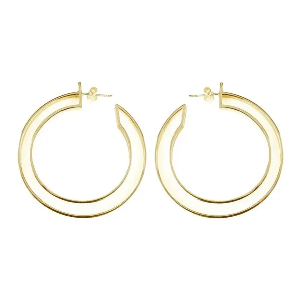 TOOLALLY Large Double Hoops - Gold