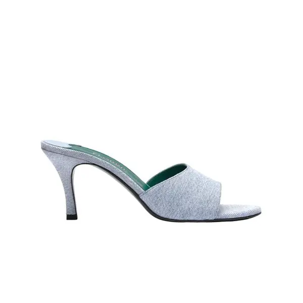 FLORRIE Lucia 75mm Denim Mule Vintage Jeans - Blue