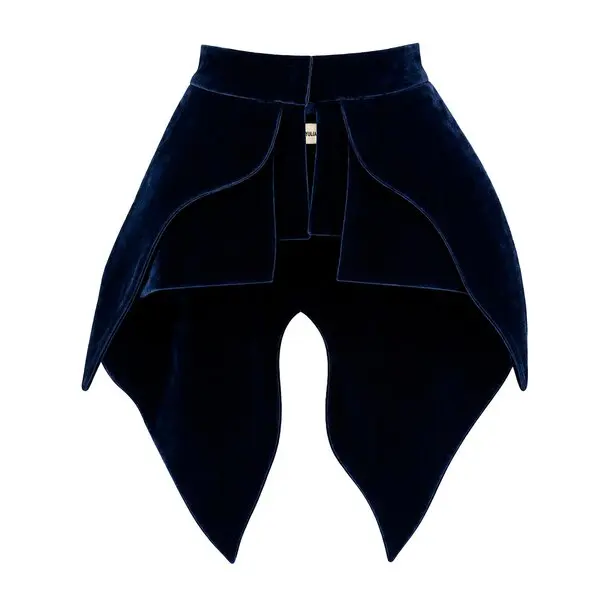 JULIA ALLERT Sculpted Velvet Peplum Belt - Blue
