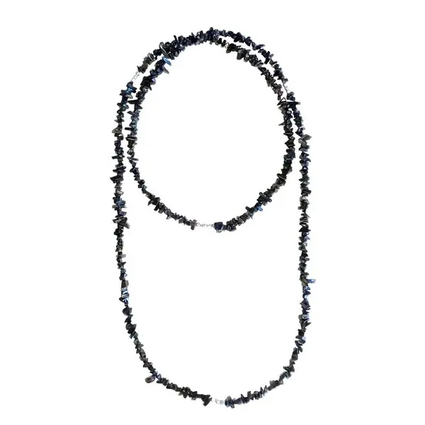RIZE Black / Silver / Brown Black Onyx Opera Necklace Sterling Silver - Black/silver/brown