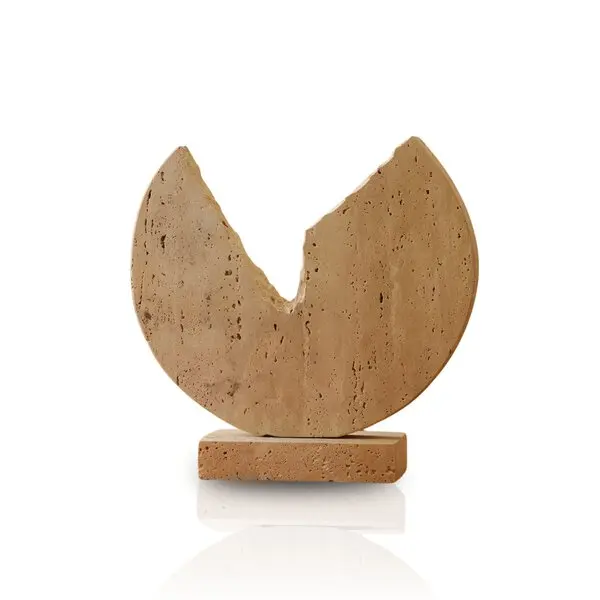 MARLETH Neutrals Travertine Broken Disk Decor - Brown