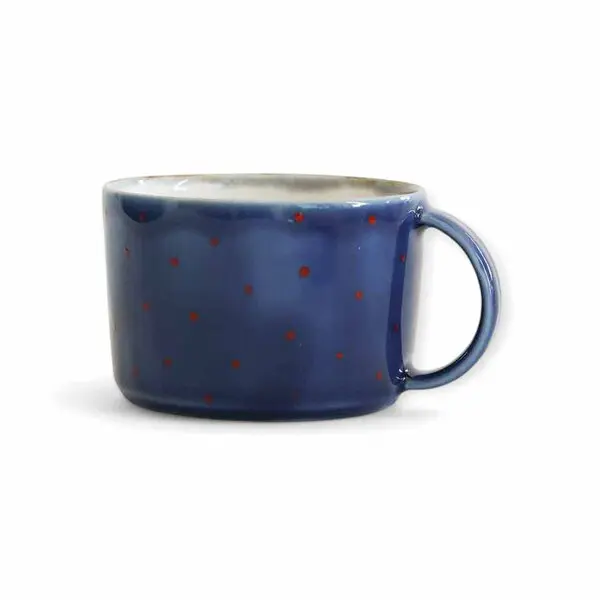 Lali Design Studio Enjoy Handmade Porcelain Coffee Mug Navy Confetti - Blue