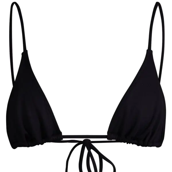 MINIMALE ANIMALE Sacred Tie Back Tassel Bikini Top Dark Seas - Black