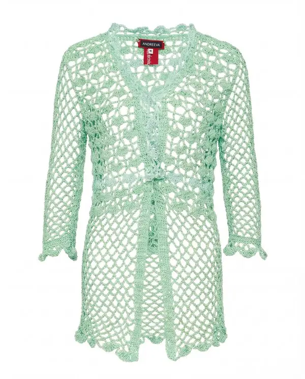 ANDREEVA California Mint Handmade Crochet Shirt - Green