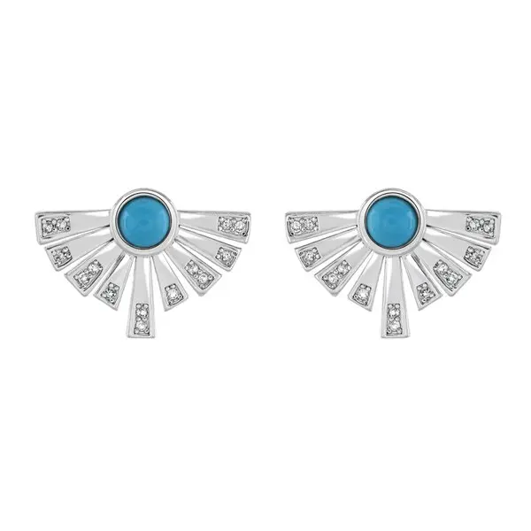 LUCY QUARTERMAINE Egyptian Turquoise Studs - Silver