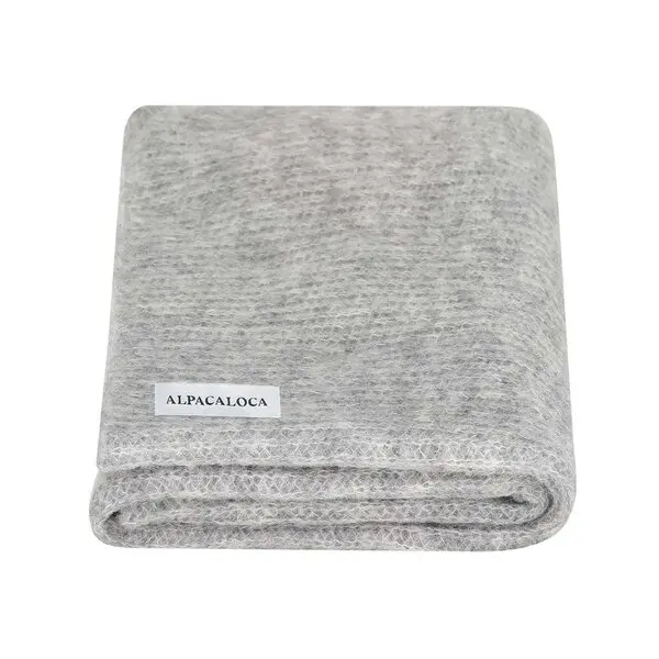 ALPACA LOCA Knitted Scarf Alpaca Wool - Grey