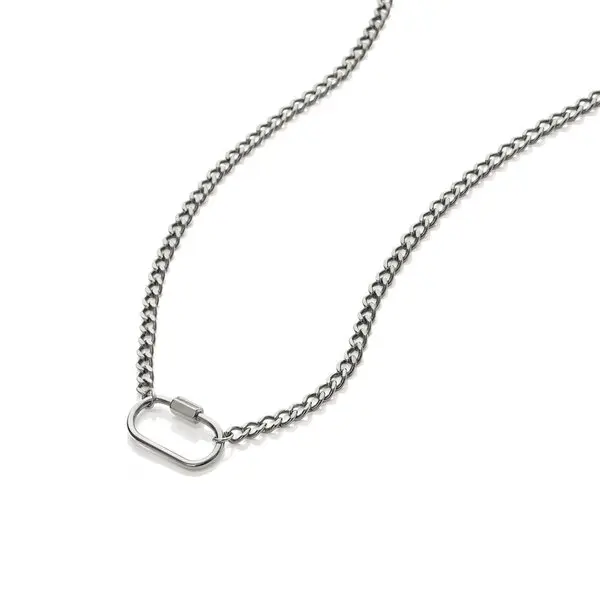 BERMUDA WATCH COMPANY Maivelle Lexi Carabiner Chain Necklace - Silver