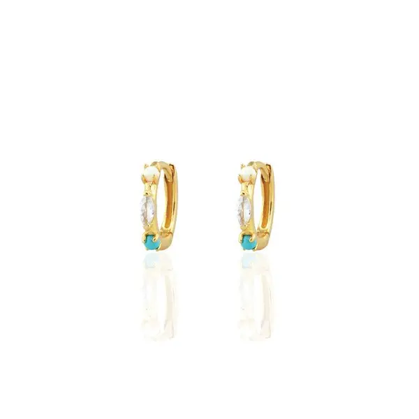Kris Nations Seaside Spark Huggie Hoop Earrings - Gold