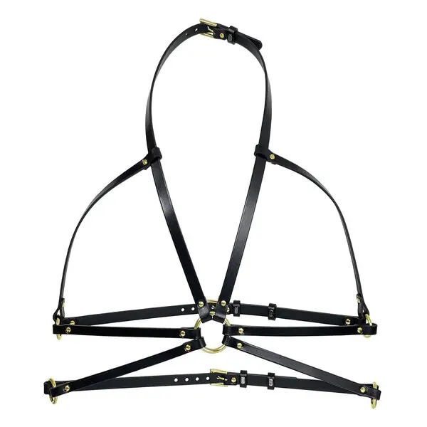 HAUTE CUIR Skinny Leather Body Harness - Black