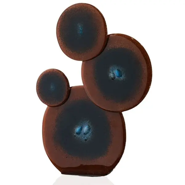MARLETH Brown / Blue Smoked Blue Core Glass Bubble Sculptural Decor