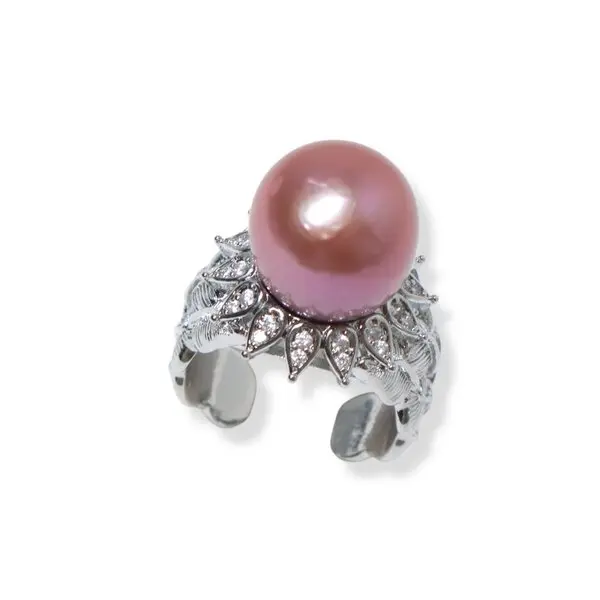 NINEMOO Silver / Purple Majesty Purple Pearl Ring - Silver/purple