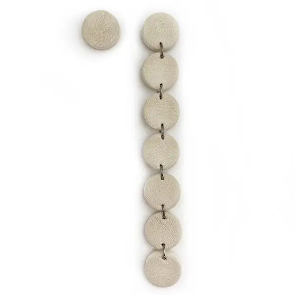 WAIWAI Single Dangle Leather Earring In Off - White