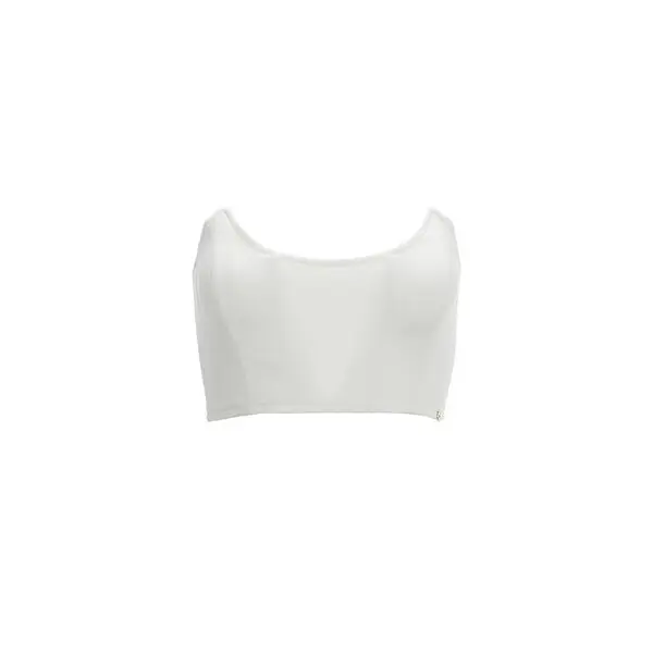 NISSA Panelled Zip-up Corset - White