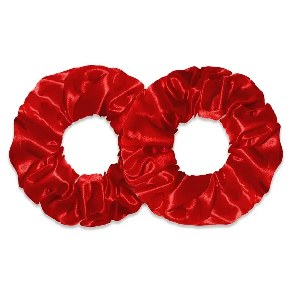6FIFTYTWO® Pure Mulberry Classic Silk Scrunchies - Red
