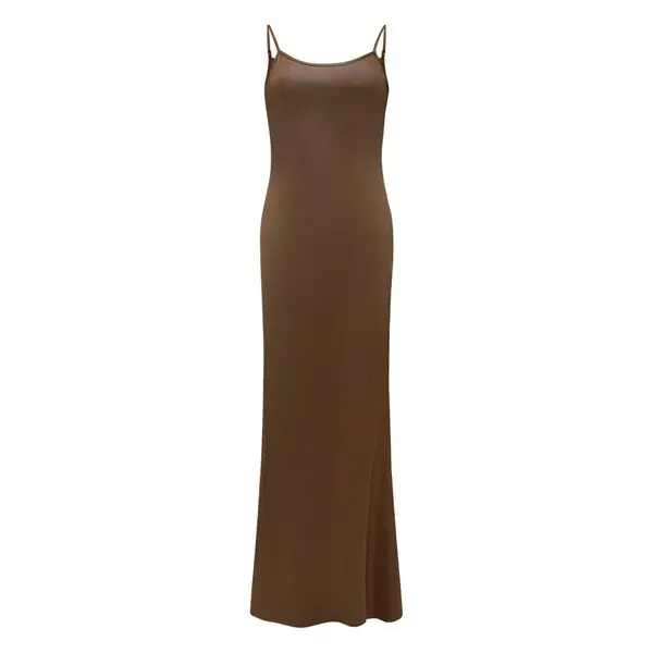 Chuks Collins Collin Armless Mermaid Dress – Chocolate - Brown