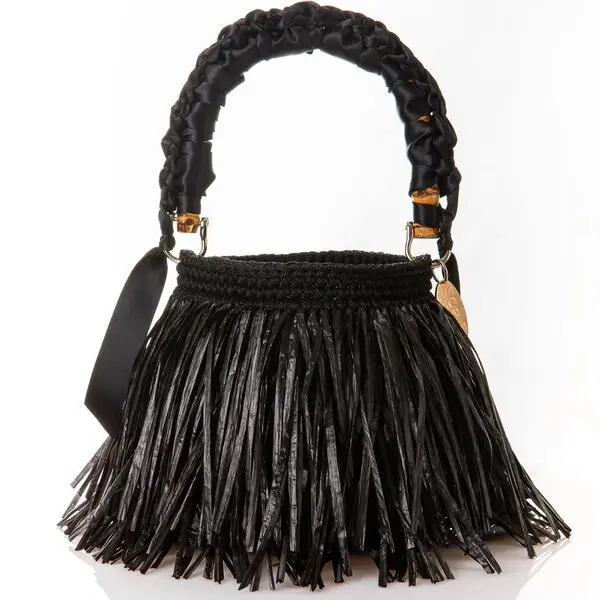 SPEIRA Bucket Raffia Fringes - Black