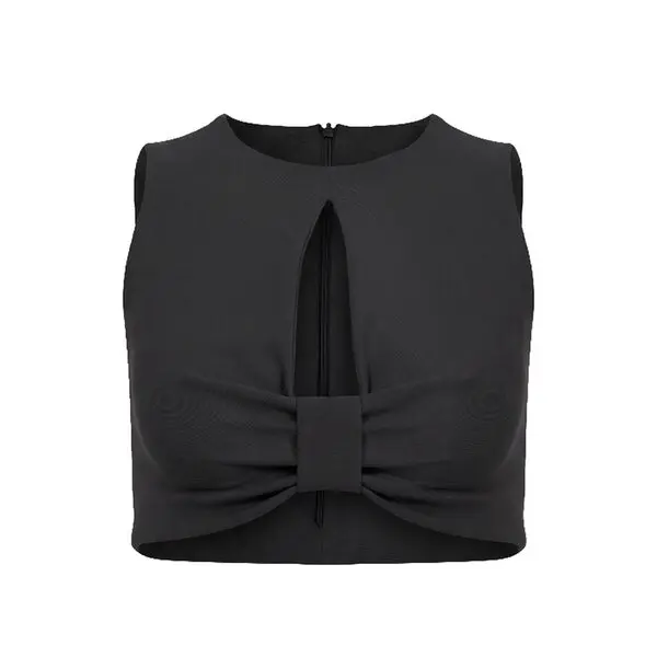 MAAN ISTANBUL Detailed Chest Back Zippered Bustier Nisan - Black
