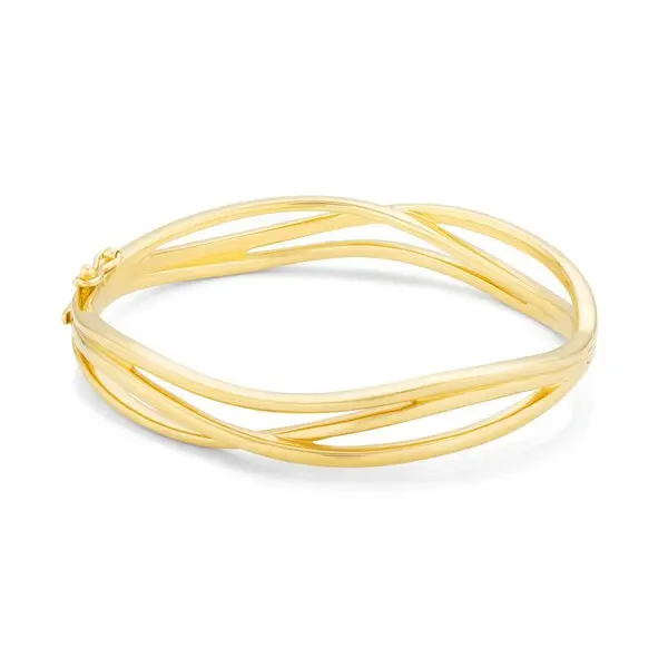 LULU B LONDON Wave Bangle Ripple - Gold