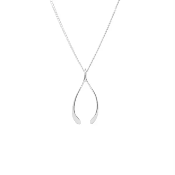 KATIE MULLALLY Small Sterling Wishbone Necklace - Silver