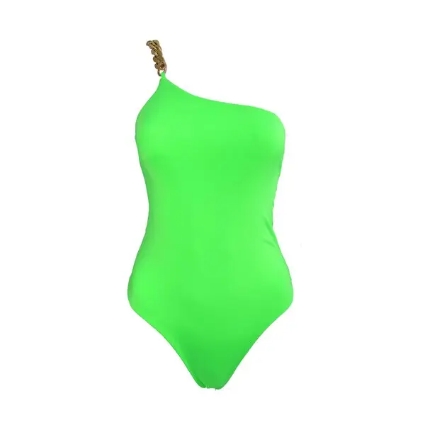 AK ROYALTY RESORTWEAR Isabelle One Shoulder Swimsuit Apple