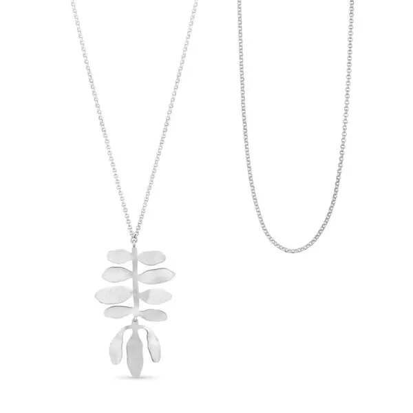 Joidart Long -plated Necklace With Pendent Silvela - Silver