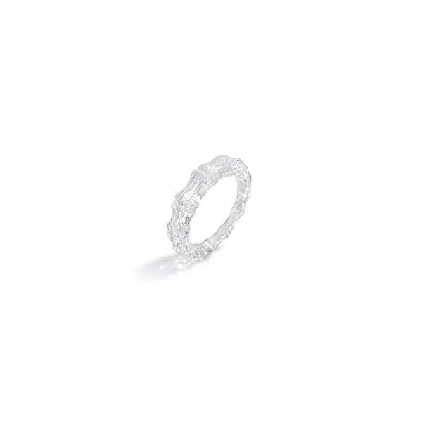 GOLD & HONEY Bamboo Ring In Clear - White