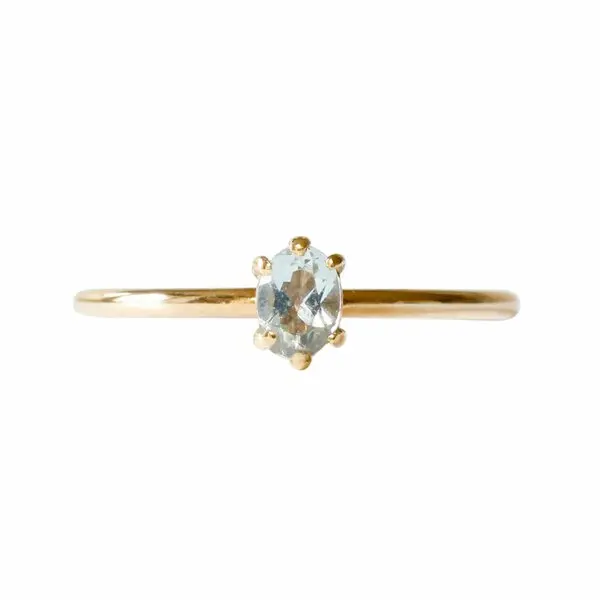 LEE RENEE Aquamarine Ring - Gold