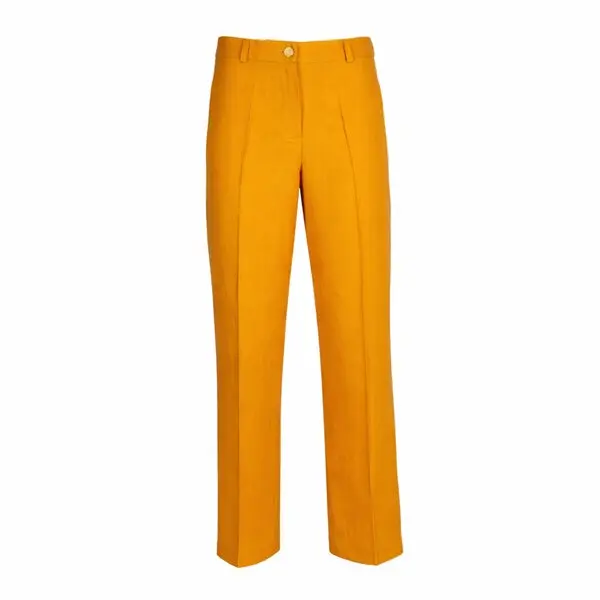 LALIPOP DESIGN Wide Leg Viscose Linen Pants - Orange