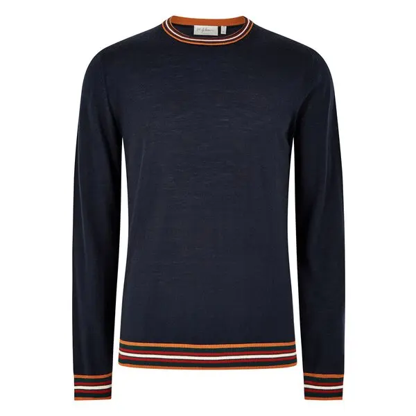 MG RIVERS Extrafine Merino The Crew Navy - Blue