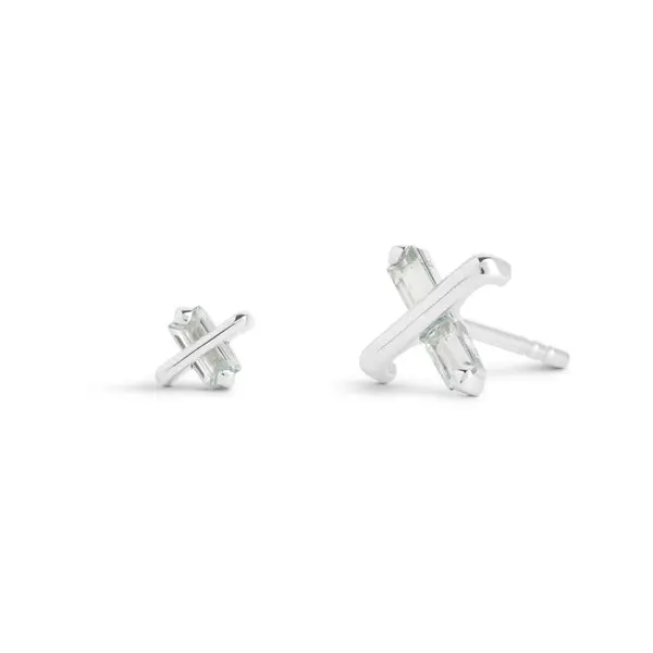 KASUN LONDON Silver / Blue Butterfly Kiss Earrings March Aquamarine Silver - Silver/blue