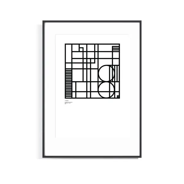 Curiosity Snug Numerology Series – Abstract Lines Number Eight Limited Edition Print - Black