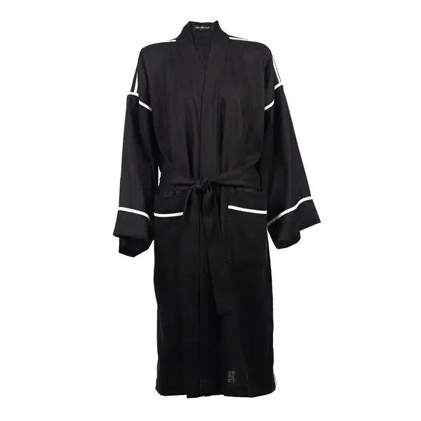 UNA BERZINA Oversized Kimono With Detailed Finish - Black