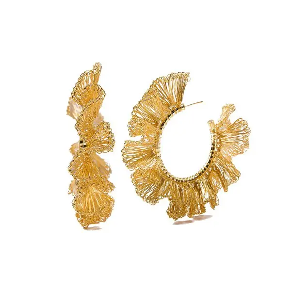 LAVISH BY TRICIA MILANEZE All Rio Maxi Handmade Hoops - Gold
