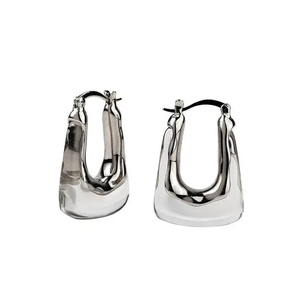 ZYNNIA COLLECTIVE Neutrals / See Through Hoops - Silver