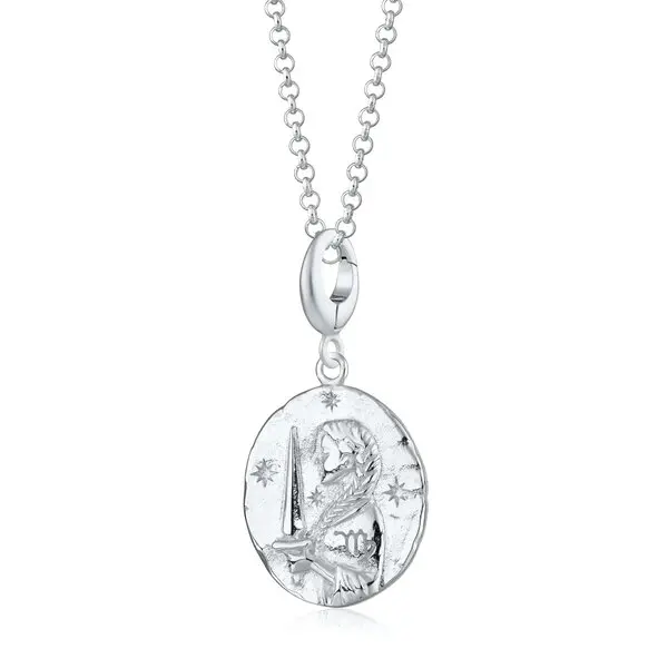 LILY CHARMED Sterling Virgo Zodiac Charm Necklace Star Sign Necklace - Silver