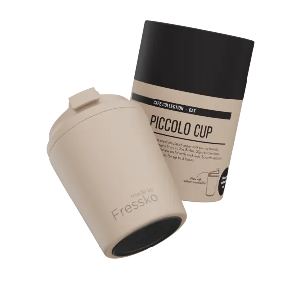 Fressko Neutrals Piccolo 4oz / 118ml Reusable Coffee Cup, Stainless Steel Oat - Brown