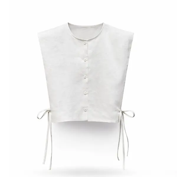 MUTE BY JL Side Tie Linen Top - White