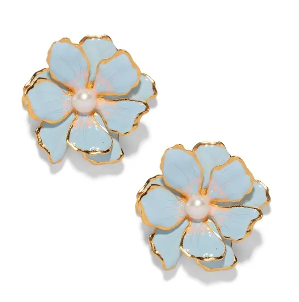 THE PINK REEF Small Double Florals In Baby - Blue
