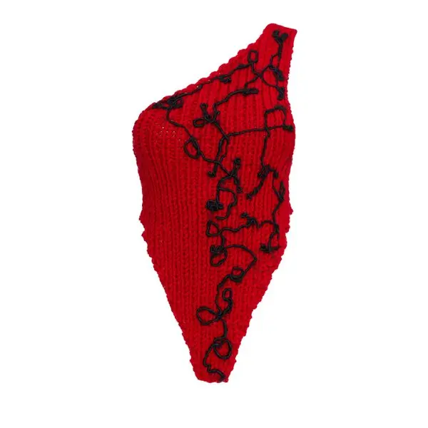 SARAH REGENSBURGER Fire Chunky Knit Top - Red