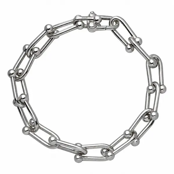 BELINDA JEWELZ Beaded Paperclip Bracelet - Silver