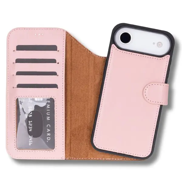 LEATHERE Premium Leather Iphone Air Wallet Case – Austin - Pink
