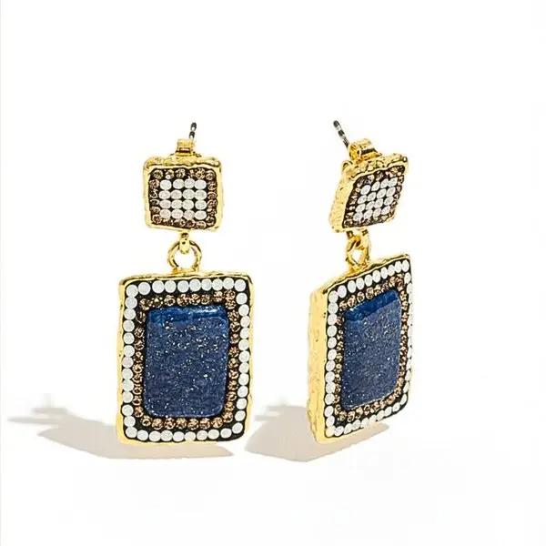 ORNARE THE LABEL Gold / Blue Aria Earrings – Lapis Lazuli - Gold/blue