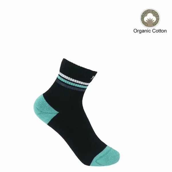 PEPER HAROW - MADE IN ENGLAND Quarter Crew Organic Sport Socks - Black