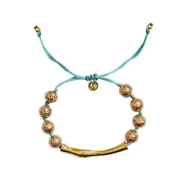 ADRIANA PAPPAS DESIGNS Haven Bracelet On Colored Cord Mermaid - Blue