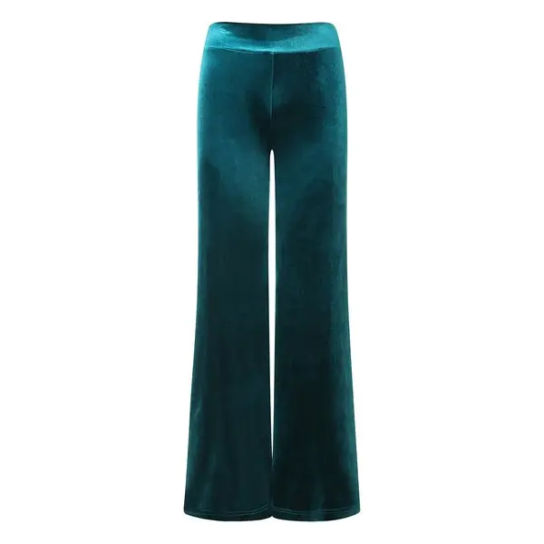BEATRICE VON TRESCKOW Velvet Wide Flare Trousers Jade - Green