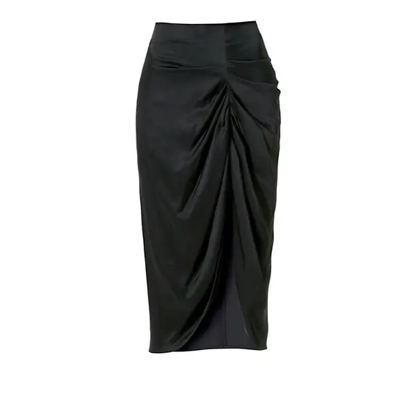 AGGI BY HALEWSKI Katy Glossy Skirt - Black
